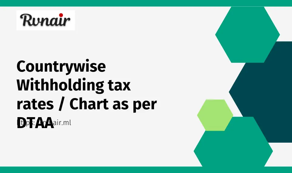 Countrywise Withholding tax rates / Chart as per DTAA – The Financial ...